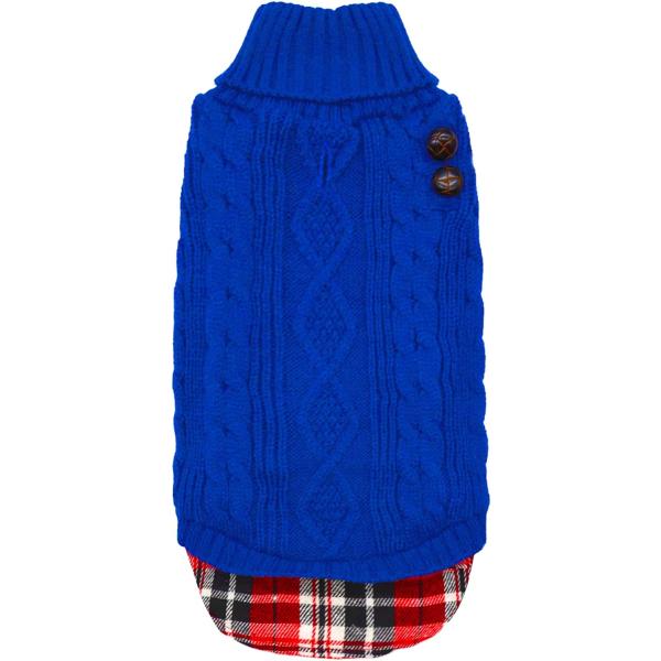 商品名KYEESE Dog Sweater with Leash Hole for Small Medium Dogs Turtleneck Knitwear Pullover Warm Dog Clothes, Royal Blue, S...