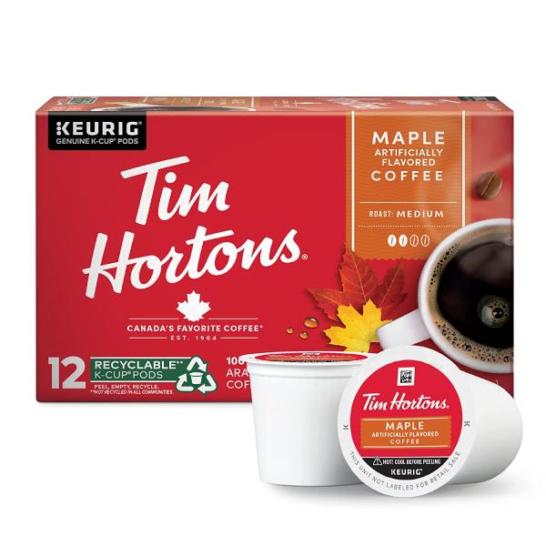 商品名Tim Hortons Maple Flavored Coffee, Single-Serve K-Cup Pods Compatible with Keurig Brewers, 12ct K-Cups, Redブランド：Tim H...