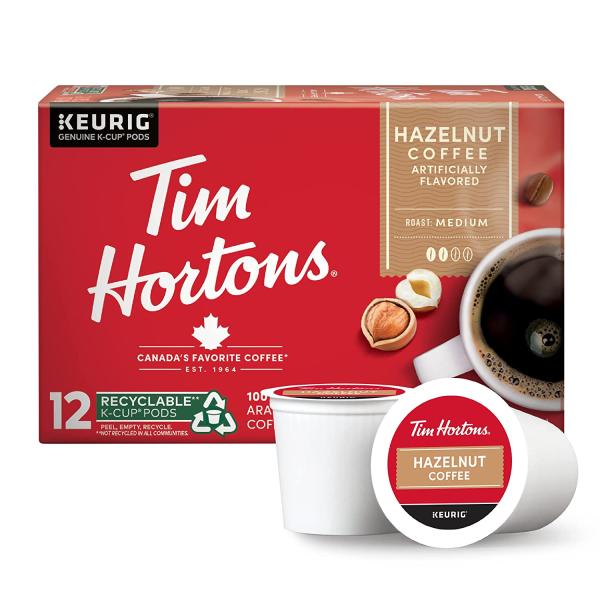 商品名Tim Hortons Hazelnut Flavored, Medium Roast Coffee, Single-Serve K-Cup Pods Compatible with Keurig Brewers, 12ct K-Cu...