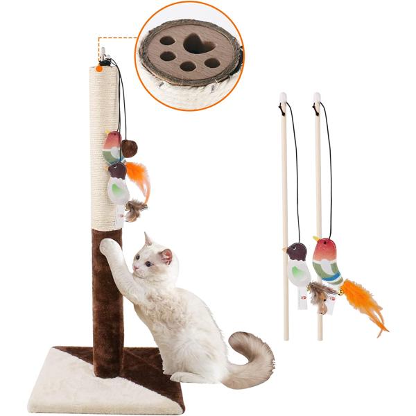 商品名D KING D KING 30.7 Inches Cat Scratching Post ,Cat Scratching Post with Natural Sisal Rope and Hanging Ball Toy,2 Pie...