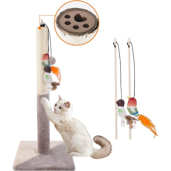 商品名D KING D KING 30.7 Inches Cat Scratching Post ,Cat Scratching Post with Natural Sisal Rope and Hanging Ball Toy,2 Pie...