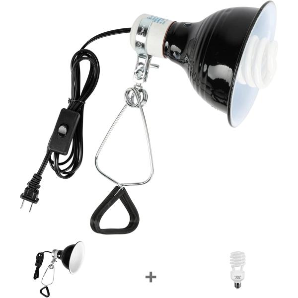 商品名Simple Deluxe Reptile Fluorescent Lamp 26W UVB 10.0 Spiral Compact Terrarium Bulb and 5.5’’ Aluminum Reflector Dome L...