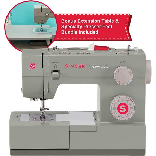 商品名SINGER | Heavy Duty Holiday Bundle - 4452 Heavy Duty Sewing Machine with Bonus Extension Table for Larger Projects, P...