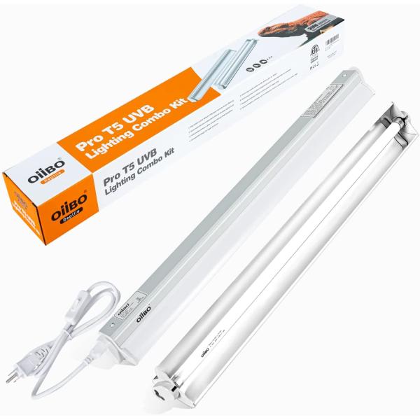 商品名OIIBO 39W T5 HO Reptile UVB Lighting Combo Kit Suit for Desert&amp;Tropical Amphibians/Reptiles Terrarium Lamp Hood L...