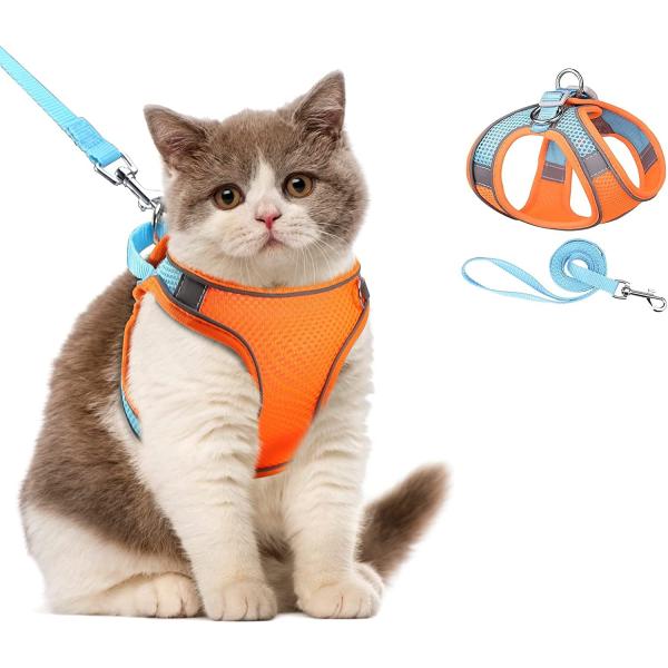 商品名ORIA Pet Harness and Leash, (Newest) Breathable Mesh Harness for Dog Cat, Dog Harness Set, Adjustable Padded Vest wit...