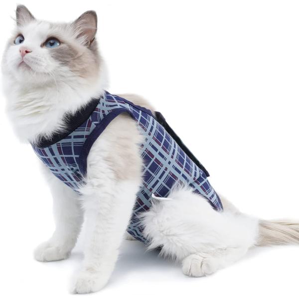商品名LIANZIMAU Cat Surgical Recovery Suit Professional for Abdominal Wounds E-Collar Alternative for Cats and Dogs After S...