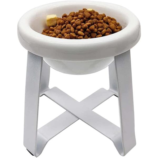 商品名：kathson Ceramic Dog Bowls with Stand, Single Elevated Cat Puppy Bowl for Indoor Cats Ceramict Raised Cat Food Water ...