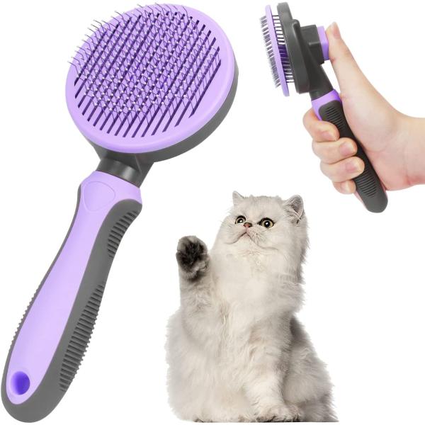 商品名FYY Dog and Cat Brush for Shedding, Self Cleaning Dog Grooming Brush Pet Slicker Brush for Long or Short Haired Dogs ...
