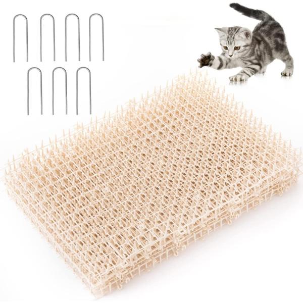 商品名Pomeat 10 PCS Scat Mats for Cat Deterrent Outdoor 16 x 12'' Cat Scat Mat with Spikes Outdoor for Garden Fence Indoor ...