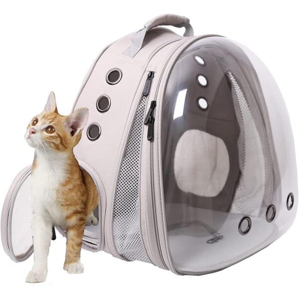 商品名halinfer Front Expandable Cat Backpack, Fit up to 20 lbs, Space Capsule Bubble Window Pet Carrier Backpack for Large ...