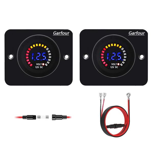 商品名Garfour DC 12-24V Digital Colorful LED Voltmeter Indicator for Car Marine Boat Motorcycle Truck ATV Voltmeter Socketブ...