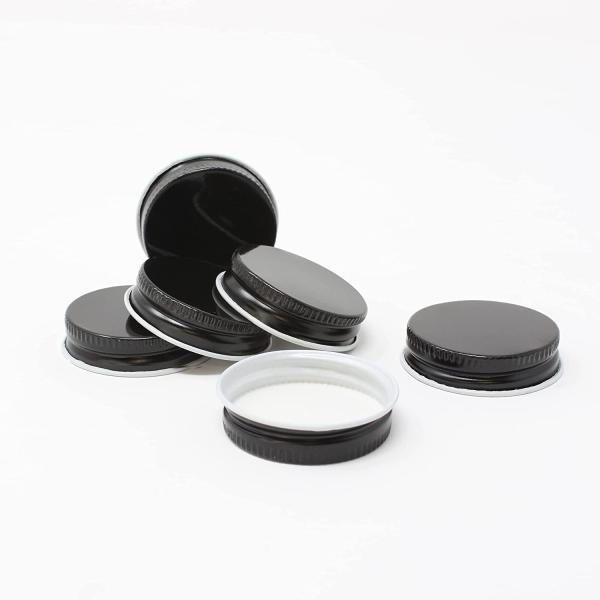 商品名MHO コンテナ | 38mm ブラックメタル蓋 プラスチゾールシール付き | 400スタイル スレッドデザイン | 米国製 - 6個パックMHO Containers | 38mm Black Metal Lids with Pla...