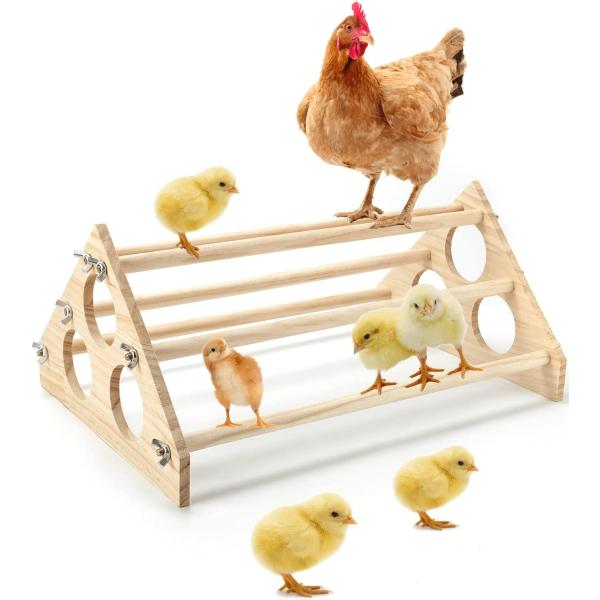 商品名チキンパーチ 木製 鶏 ルースティングバー - 小さなベビーひよこスタンド トレーニングパーチ チキン おもちゃ 強力 ハンドメイド チキン ジャングル ジム ブロダー/クープ/ヘン用 15.5インチ x 10.6インチ x 7インチ...