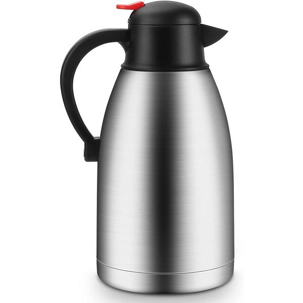 商品名Rommeka 68oz Stainless Steel Thermal Coffee Carafe, 2 Liter Double Walled Vacuum Insulated Flask for Coffee, Water an...