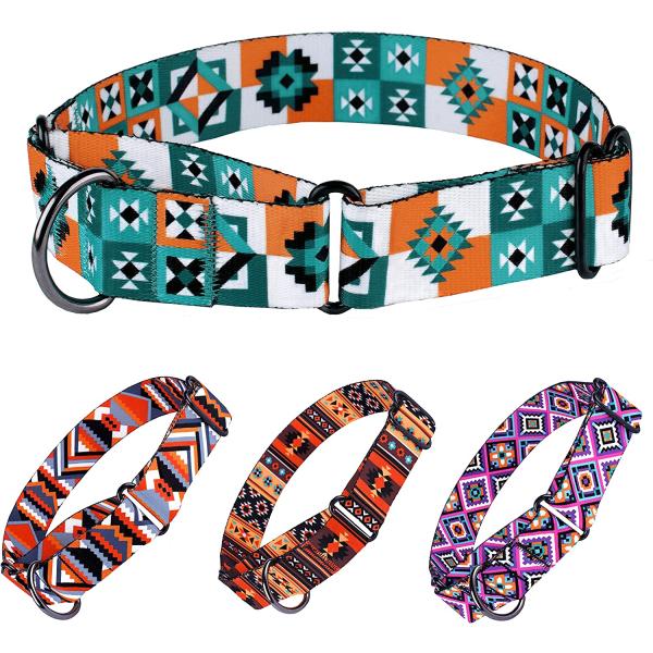 商品名Murom マーチンゲール首輪 犬用 S M L トライバル 幾何学模様 トレーニング ワイドカラー 子犬 調節可能 高耐久 (北欧 12~17インチ)Murom Martingale Collar for Dogs Small Me...