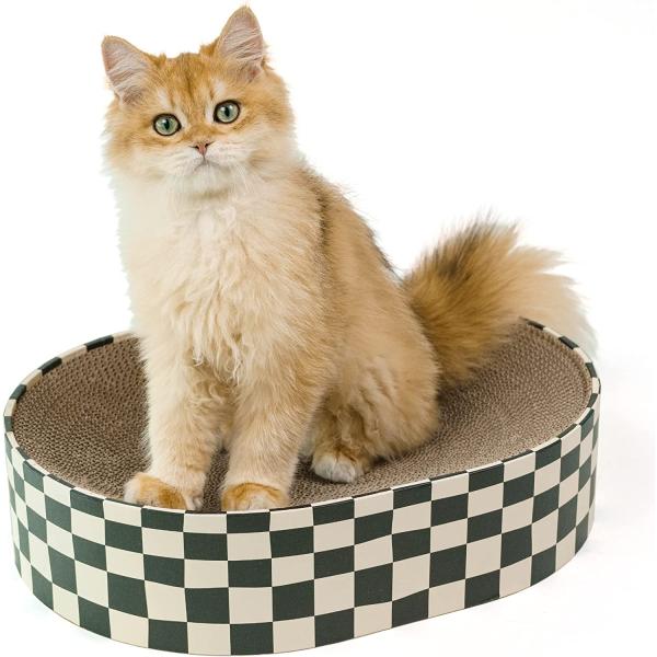 商品名Conlun Cat Scratcher Cardboard,2 in 1 Oval Cat Scratch Pad Bowl Nest for Indoor Cats Grinding Claw,Round Cat Scratchi...