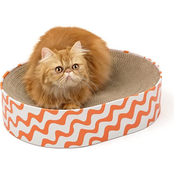 商品名Conlun Cat Scratcher Cardboard,2 in 1 Oval Cat Scratch Pad Bowl Nest for Indoor Cats Grinding Claw,Round Cat Scratchi...