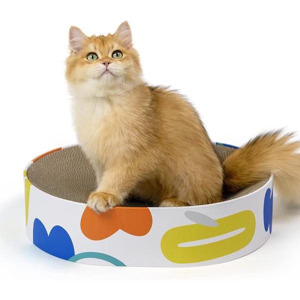 商品名Conlun Cat Scratcher Cardboard,2 in 1 Oval Cat Scratch Pad Bowl Nest for Indoor Cats Grinding Claw,Round Cat Scratchi...