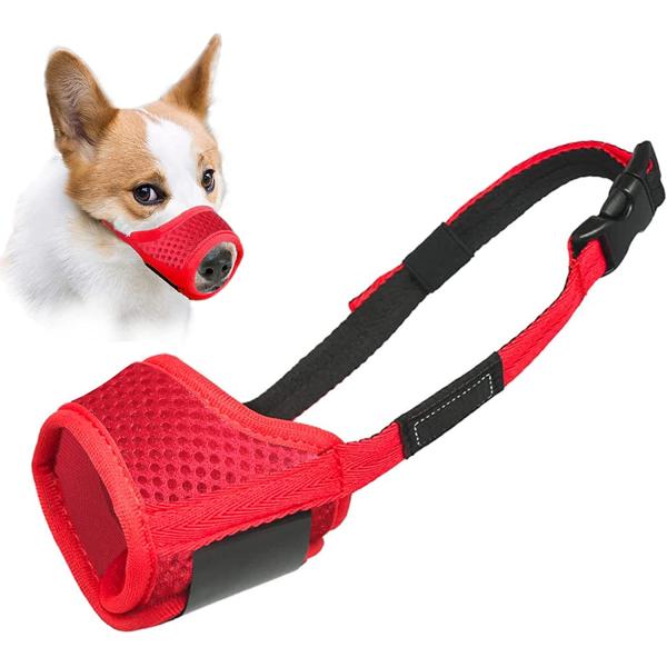 商品名Dog Muzzle Anti Biting and Chewing, with Comfortable Mesh Soft Fabric and Adjustable Strap, Suitable for Small, Mediu...
