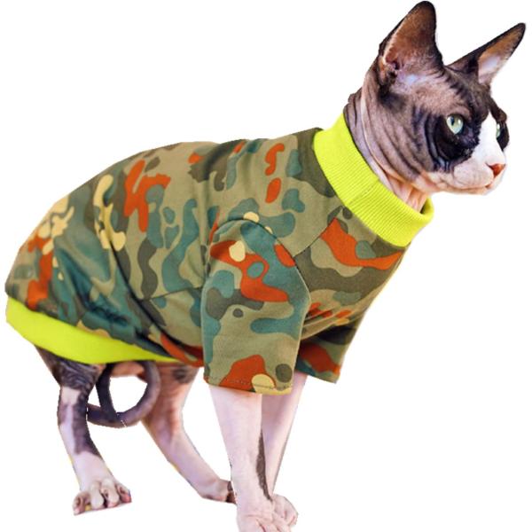 商品名Sphynx Hairless Cat Summer Cotton T-Shirts Cat Vest Pet Clothes,Round Collar Vest Kitten Shirts Sleeveless, Cats &amp...