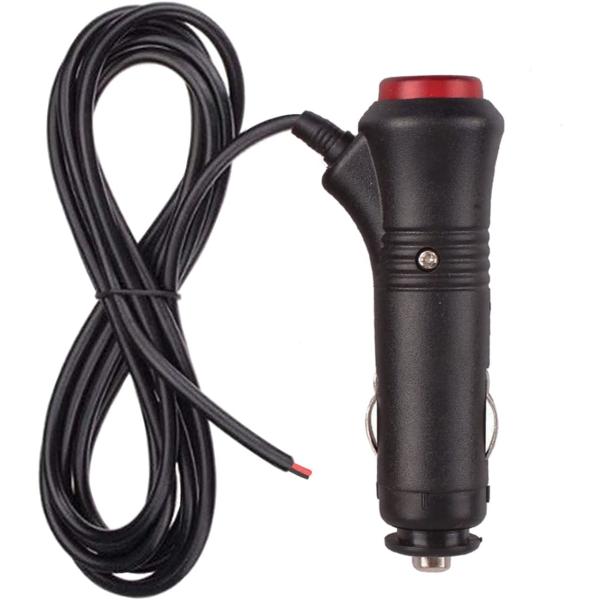 商品名Cigarette Lighter Plug with LED Switch Button, Universal Car Cigarette Lighter Adapter - 12V/24V 5A - with 10FT Exten...