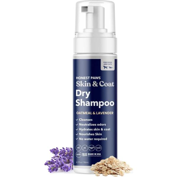 商品名Honest Paws Dog Dry Shampoo - Waterless No Rinse Foaming Formula Reducing Itch Cleanse Hydrate Nourish Dry Skin and S...