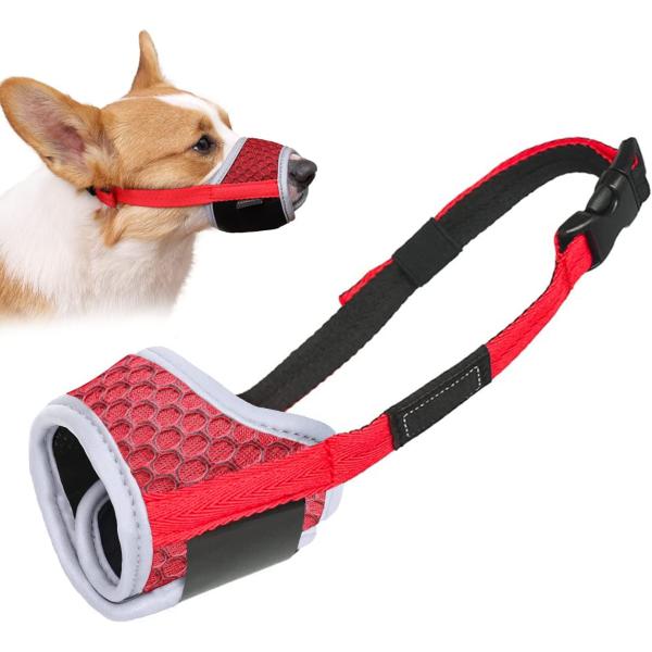 商品名Dog Muzzle Anti Biting and Chewing, with Comfortable Mesh Soft Fabric and Adjustable Strap, Suitable for Small, Mediu...