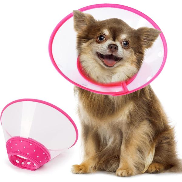 商品名Vivifying Small Dog Cone, Adjustable 8-9.6 Inches Soft Lightweight Elizabethan Collar for Small Dogs and Large Cats t...