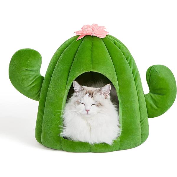 商品名VETRESKA Cat Bed for Indoor Cats, Cat House Hut with Washable Removable Cushion Pad, Warming Cat Igloo Cave Kitten Be...