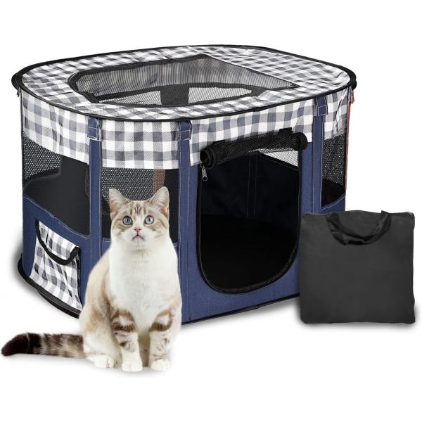 商品名Portable Cat Playpen,Foldrable Pet Playpen,3 Doors Cat House for Small Dog,Cat and Small Animals Playing and Living I...
