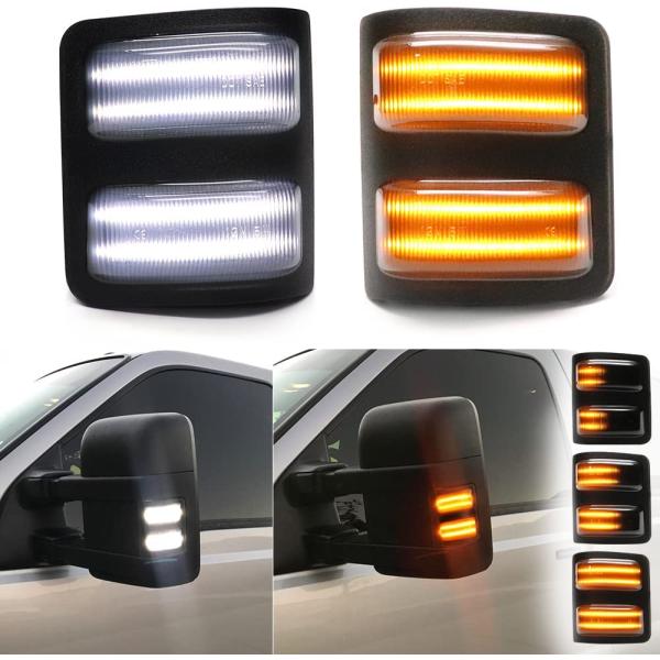 商品名Sequential LED Side Mirror Turn Signal Lights for Ford F250 F350 F450 F550 Super Duty 2008-2016, Amber Switchback Sid...