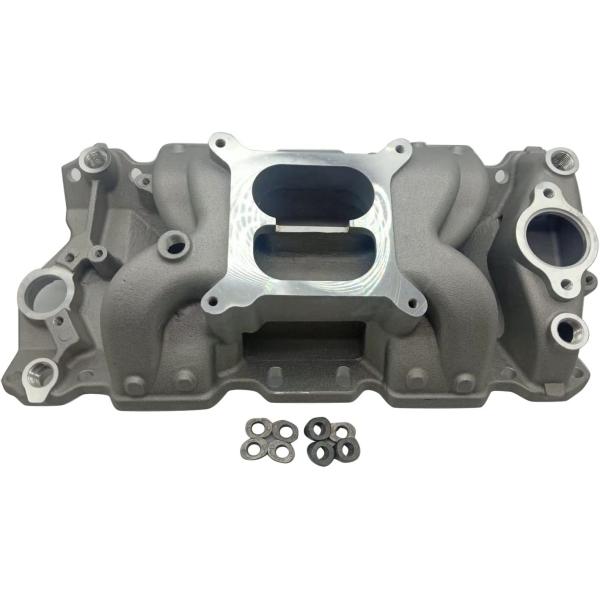 商品名SHLPDFM 天然アルミニウム インテークマニホールド デュアルプレーンインテークマニホールド 1957-1995 SBC スモールブロック Chevy 350 400 アイドル-5500RPMマニホールドに対応 1個1 PC SH...