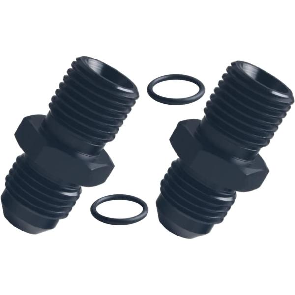 商品名DEWHEL 2Pcs 6AN Male Flare to M16X1.5 Male Metric Thread Fitting Adapter Straight Aluminium Alloy Black (6AN - 16X1.5...