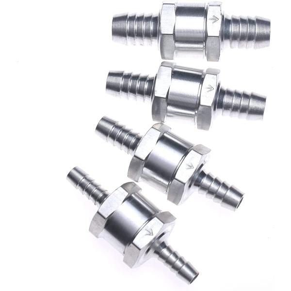 商品名Tueascallk 4Pcs Aluminum Unidirectional Fuel Line Check Valve for Automotive, Ship, Mechanical Hose Line, 1/4"" (6mm)...