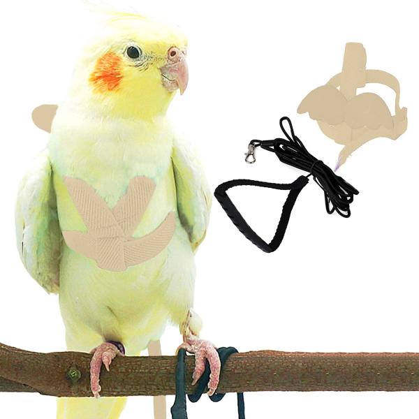 商品名Pet Parrot Bird Harness and Leash, Adjustable Training Design Anti-Bite, Bird Nylon Rope with Cute Wing for Parrots, ...