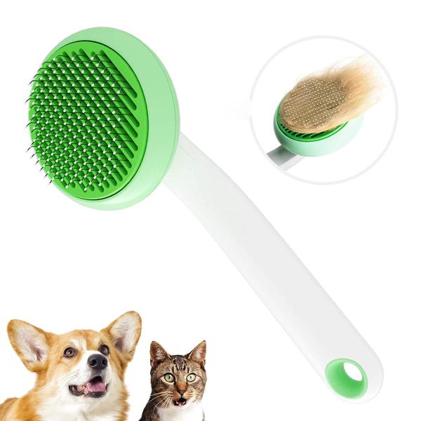 商品名Cat Brush for Shedding, Pet Grooming Self Cleaning Slicker Brush for Cats &amp; Dogs, Cat Deshedding Brush Easily Rem...