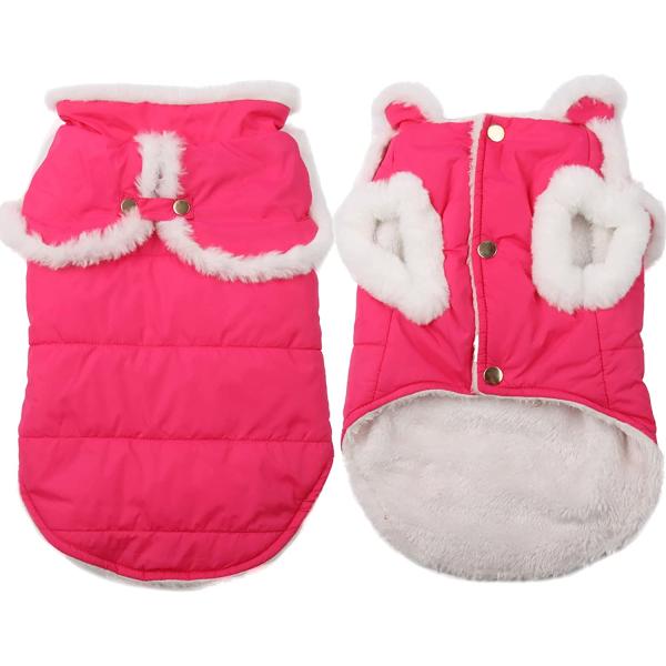 商品名JoyDaog Shawl Design Fleece Lined Warm Dog Jacket for Winter Cold Weather,Soft Windproof Large Dog Coat,Pink XXXLブランド...