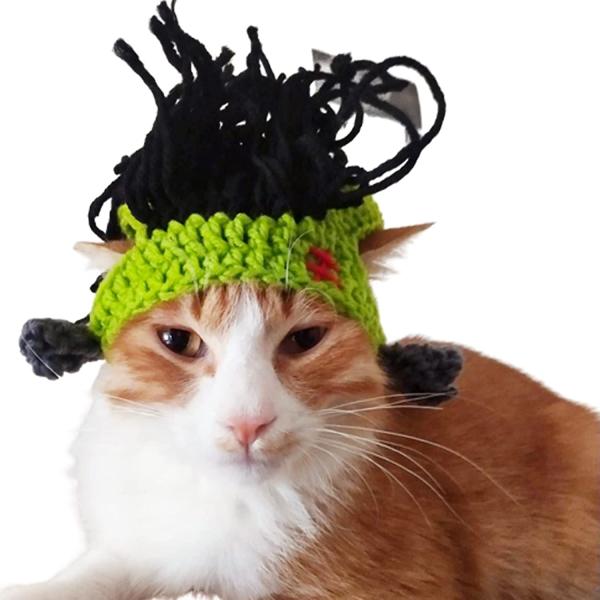 商品名Bonaweite Pet Hat, Dog Cat Handmade Knitted Woolen Yarn Frog Cap, Grooming Accessories Apparels Puppy Teddy Cartoon (...