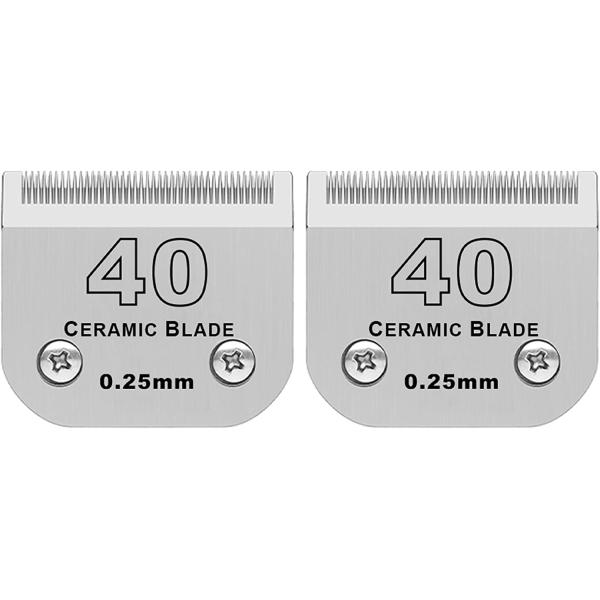 商品名2 Pack Detachable Pet Dog Grooming Clipper Ceramic Blade,Compatible with Andis Size 40 Cut Length 1/100""(0.25mm),Com...
