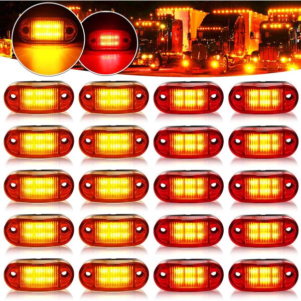 商品名PSDRIQQ 6 LED Trailer Lights Kit Side Marker Clearance Indicators Light Lamp DC12-24V 2.5inch for RV Camper Truck Van...