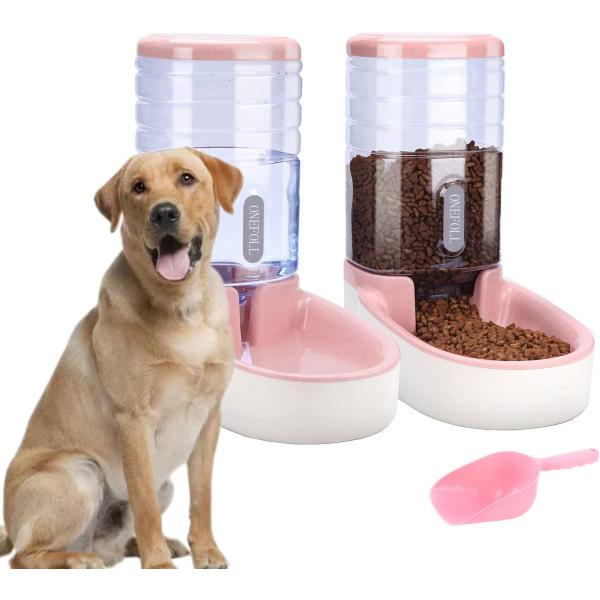 商品名：Automatic Pet Feeder 3.8L Food Feeder and Water Dispenser Set for Small &amp; Big Dog Cat and Pet Animals (Pink)ブランド...