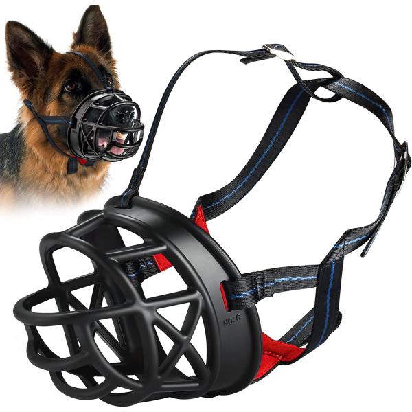 商品名Dog Muzzles Size 6,for Large Medium Sized Dogs Long Snout,Prevents Chewing Barking,Biting,Basket Muzzles Allows Panti...