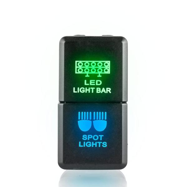 商品名Wsays LED Backlight Dual Push Switch LED Light Bar &amp; Spot Lights 12V Dual LED Backlit Push Button Switch Compatib...