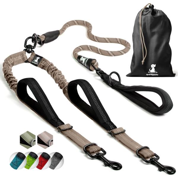 商品名Heavy Duty Rope Bungee Leash for Large and Medium Dogs with Anti-Pull for Shock Absorption - No Slip Reflective Leash...
