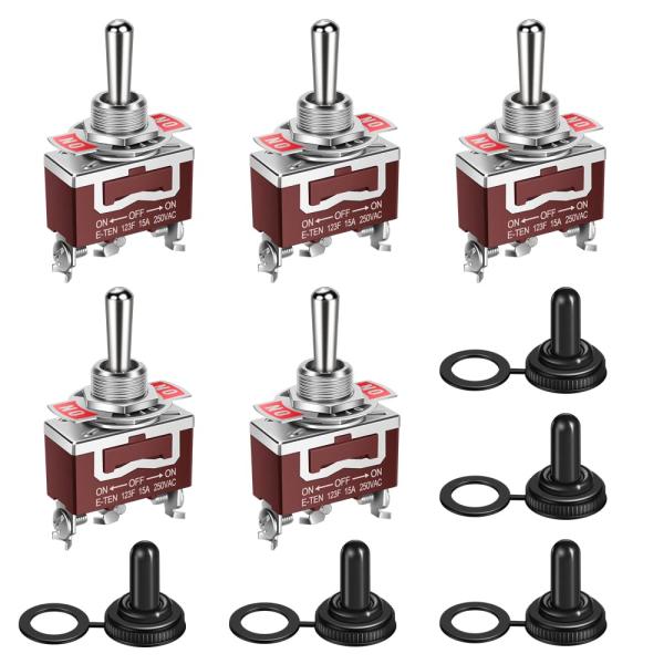 商品名CNAODUN Waterproof Momentary Toggle Switch (ON)-Off-(ON) 15A 12V DC/250V AC DC Marine SPDT Switch 3 Way with Weatherp...