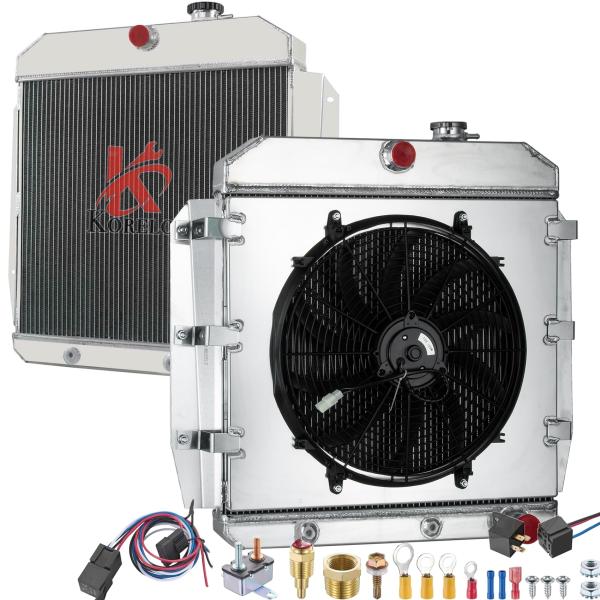 商品名: HKAUTOPART ラジエーター 1955-1959 シボレー Apache GMC 100 150 トラック 3.8L 4.3L 4.6L L6 V8 ガス、3列フルアルミニウムラジエーター+16インチファン+シュラウド+サー...