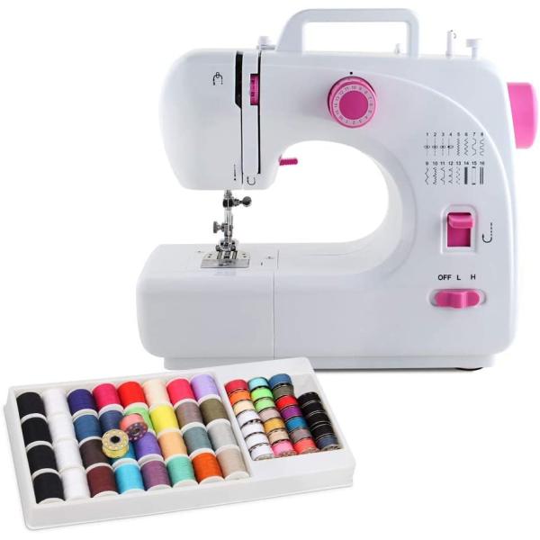 商品名Mini Sewing Machine for Beginner, Portable Sewing Machine, 16 Built-in Stitch with 60 Pcs Threads Small Double Thread...