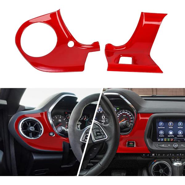商品名SQQP Center Console Dashboard Panel Cover Trim Kit Compatible with 2016-2022 Chevrolet Chevy Camaro(Red)ブランド：SQQP商品サイ...