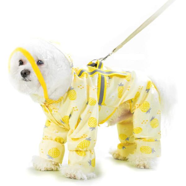商品名Mitili Cute Puppy Dog Raincoat Four-Legged Waterproof All-Inclusive with Hat,Waterproof Rain Jacket with Night Reflec...