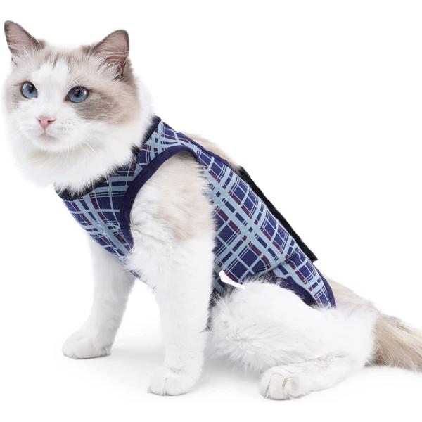 商品名Dotoner Cat Surgery Recovery Suit for Abdominal Wounds or Skin Disorders,Breathable Substitute to E-Collar, Anti-Lick...